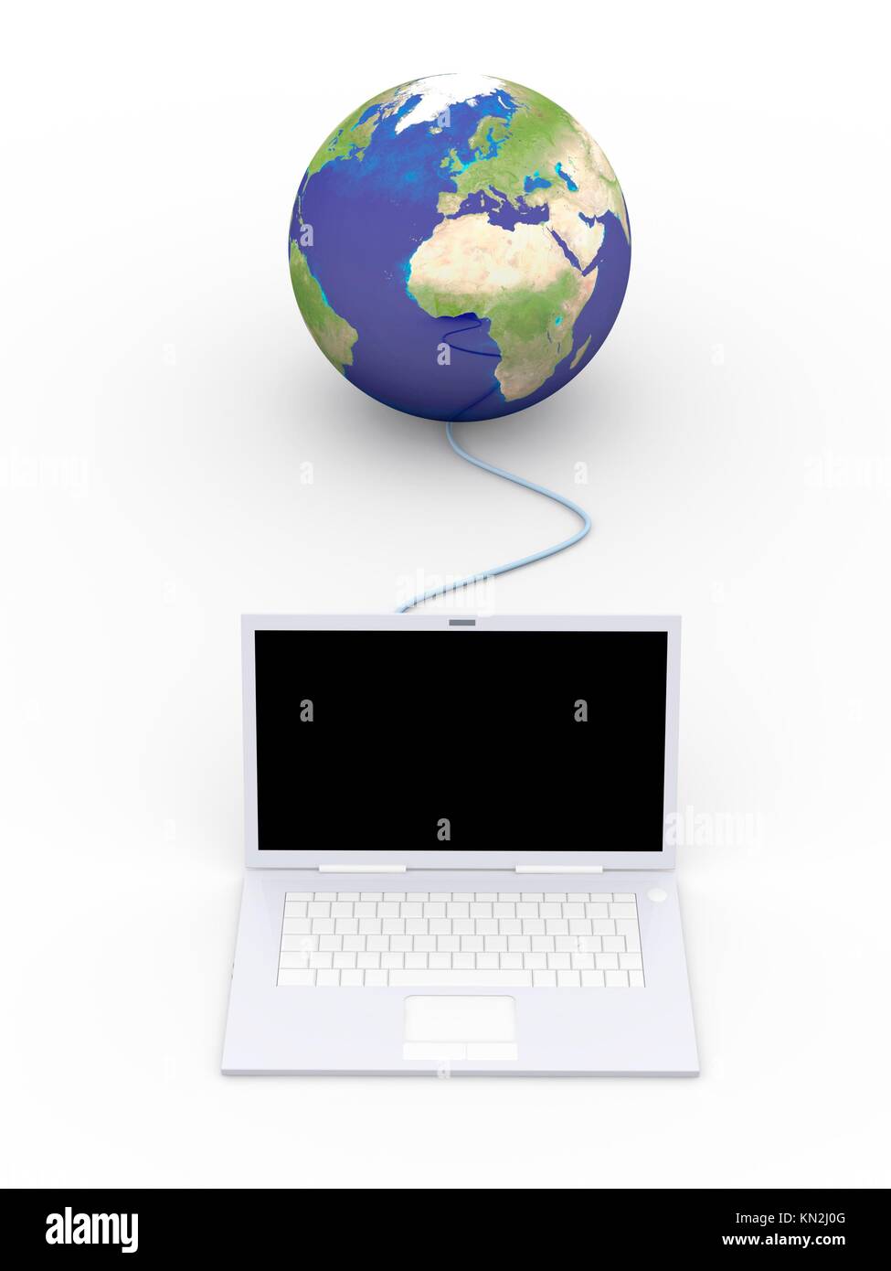 Ethernet cable computer globe Cut Out Stock Images & Pictures - Alamy