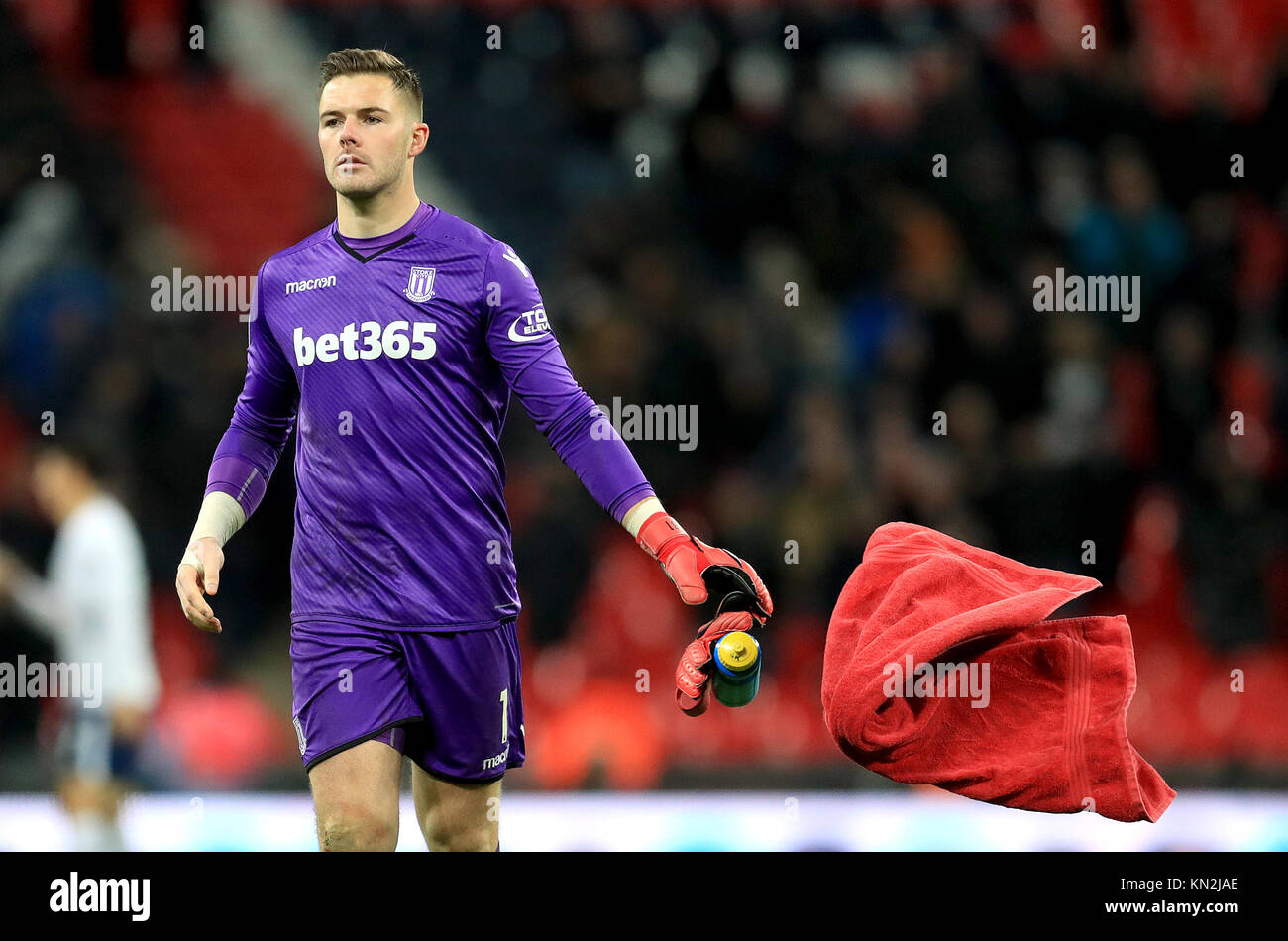 Stoke City goalkeeper Jack Butland during the Premier League match at ...