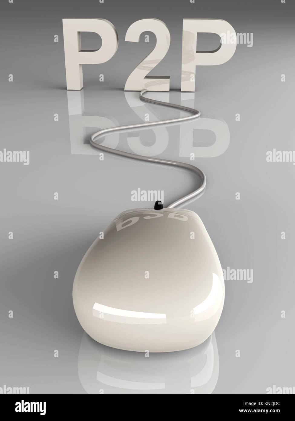 3D rendered Illustration Peer to peer connection Stock Photo - Alamy