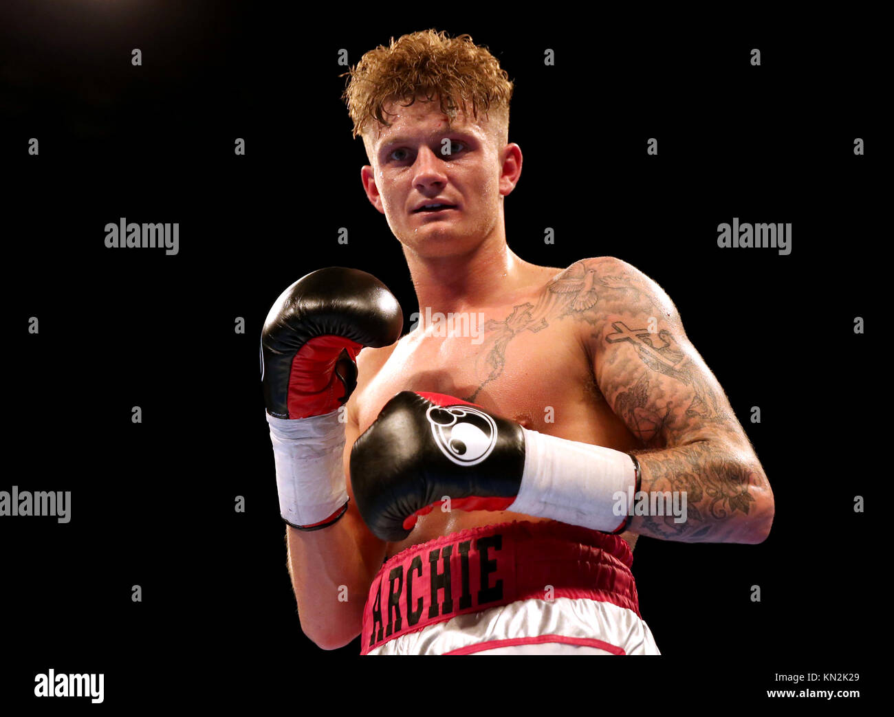 Archie Sharp celebrates beating Rafael Castillo during their ...