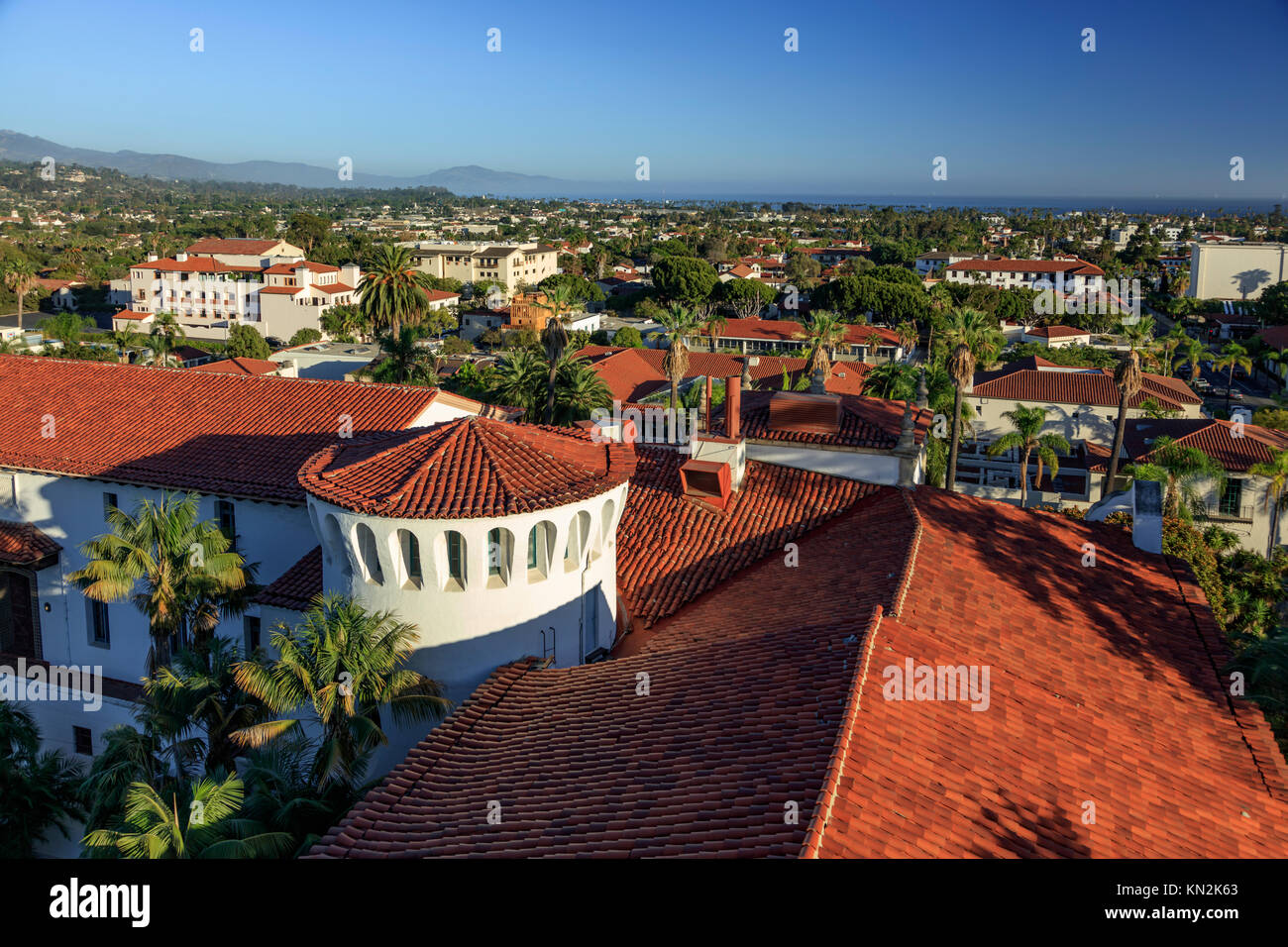 An aerial view of the Santa Barbara County Courthouse Stock Photo - Alamy