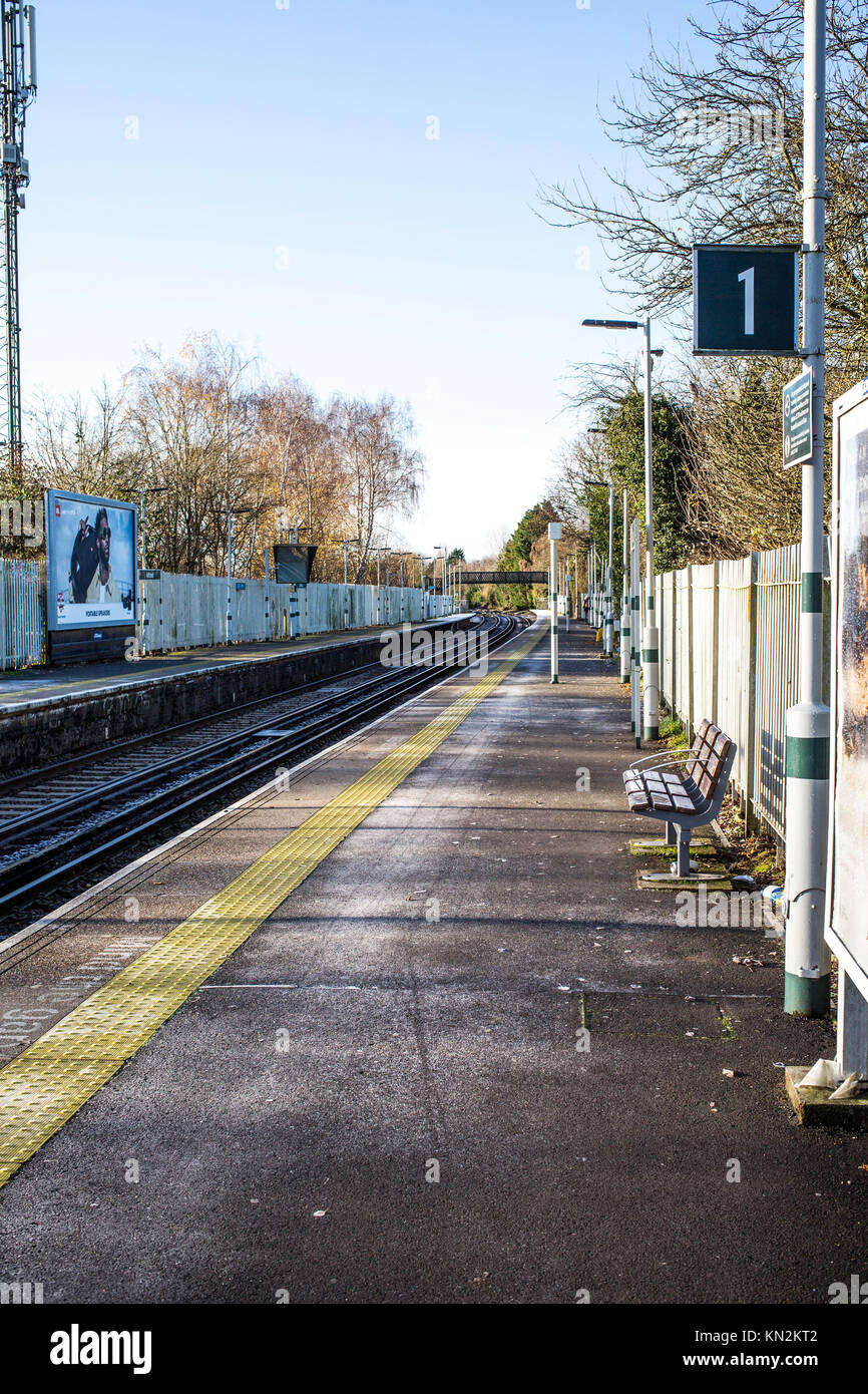 Deserted Platforms At A Railway Station In South London As People ...