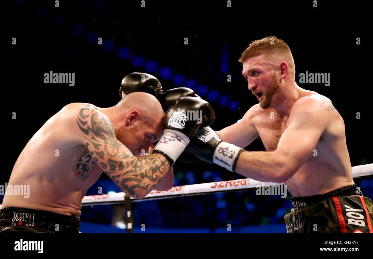 Joe Mullender (left) in action against Lee Churcher during their IBF ...