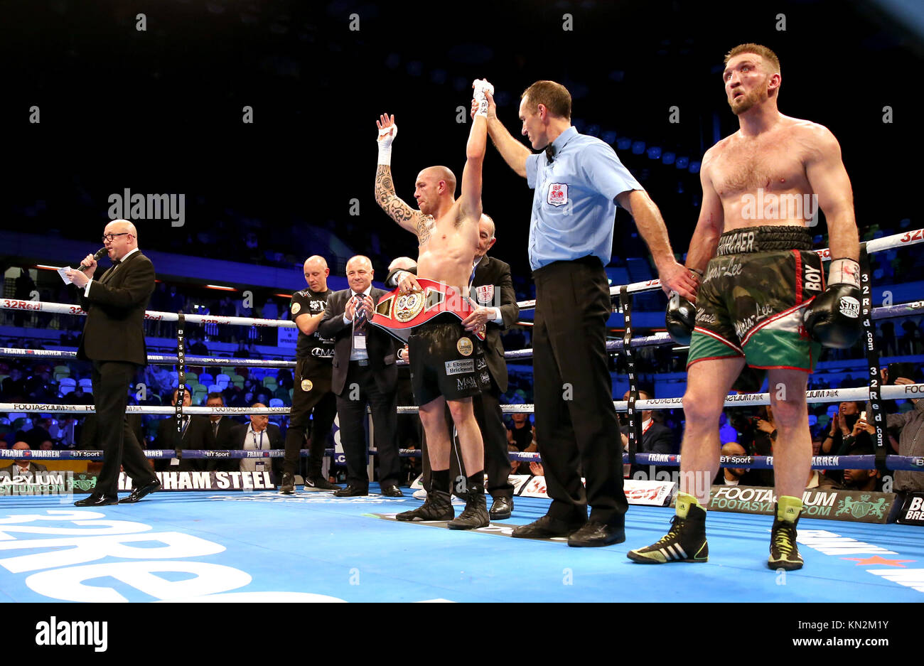 Joe Mullender celebrates beats Lee Churcher after their IBF European ...