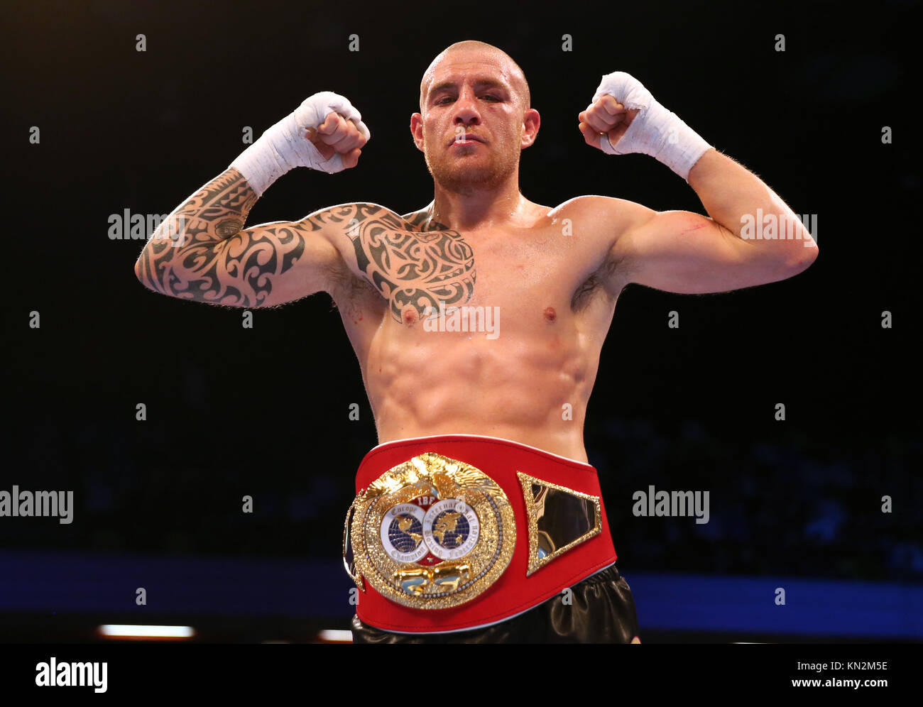 Joe Mullender celebrates beats Lee Churcher after their IBF European ...