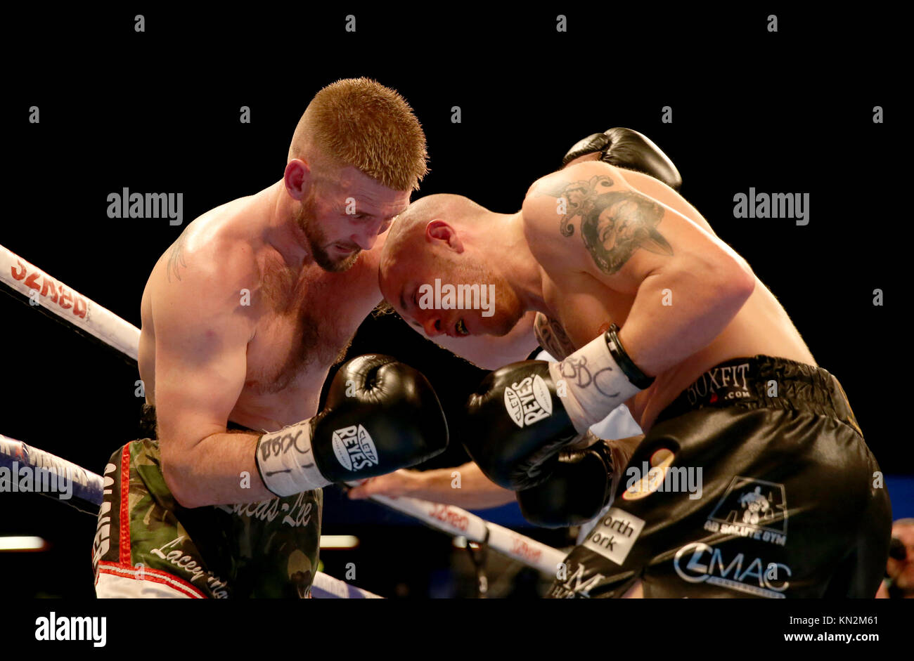Joe Mullender (right) in action against Lee Churcher during their IBF ...