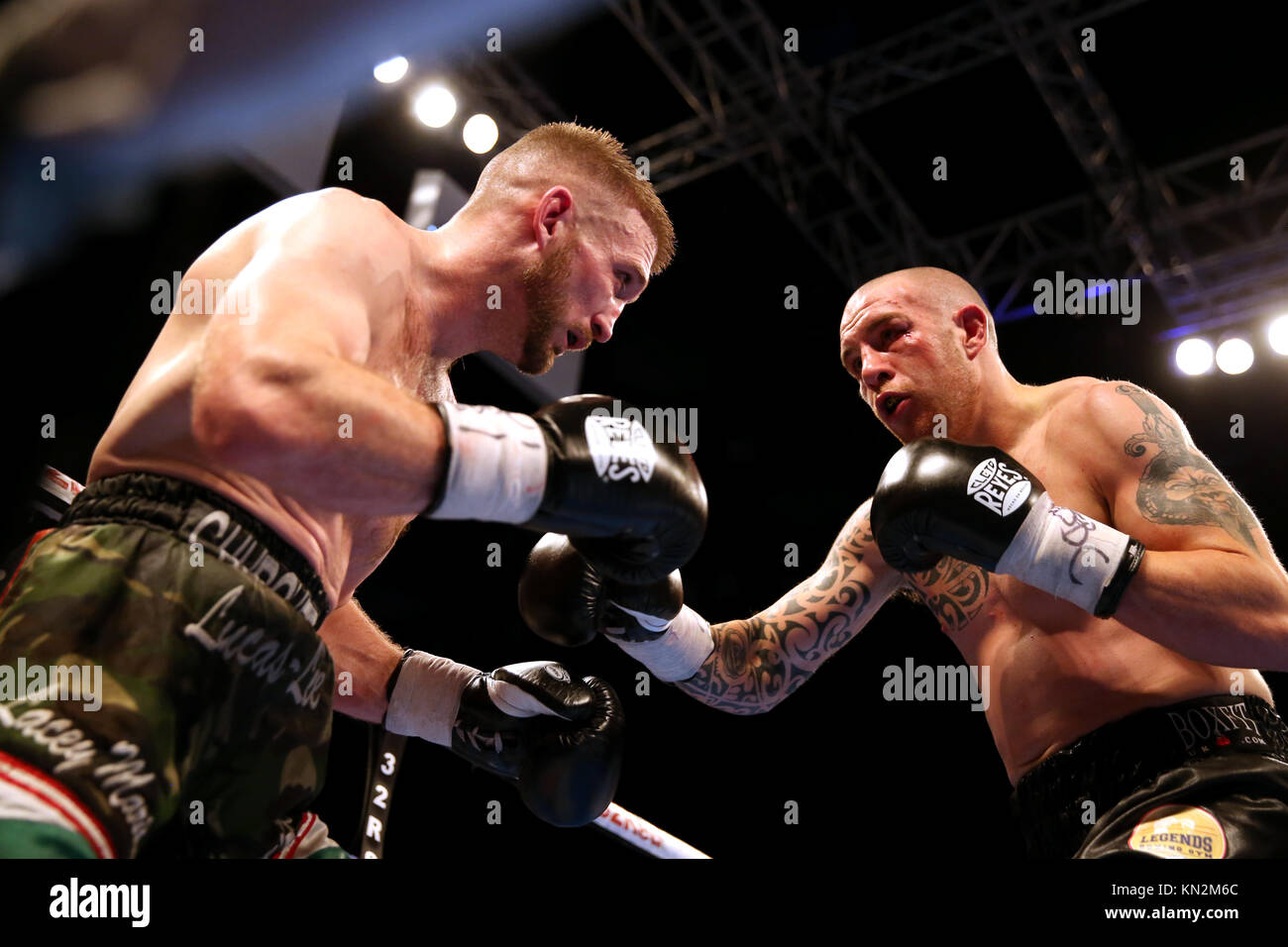 Joe Mullender (right) in action against Lee Churcher during their IBF ...
