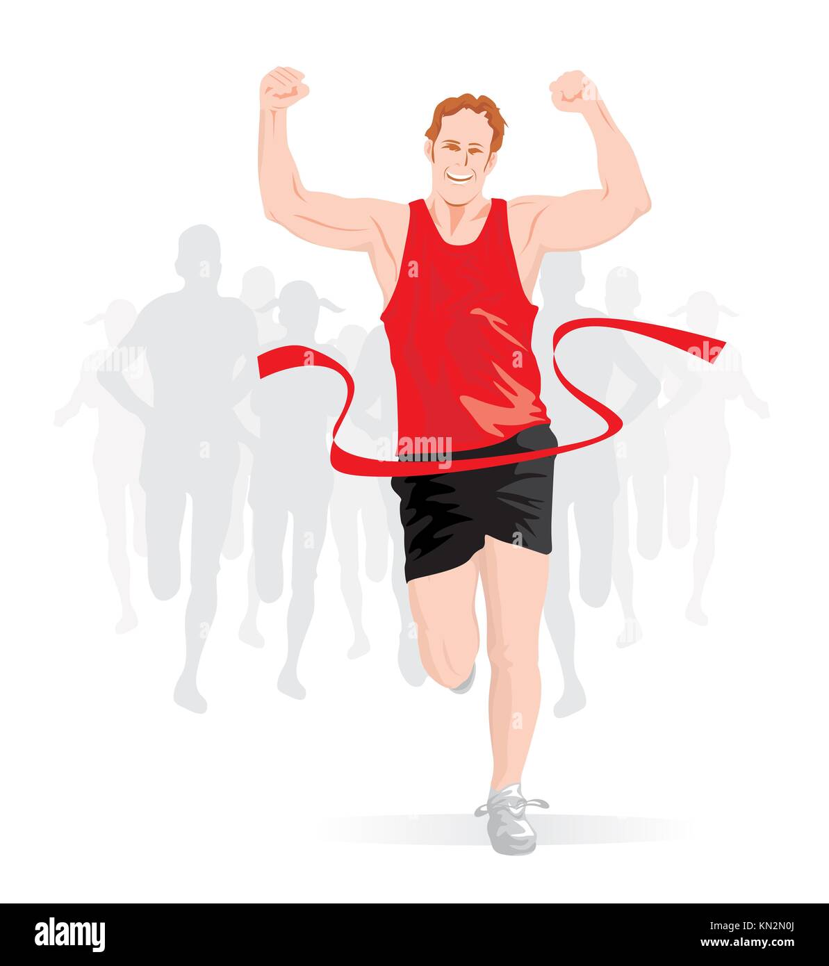 Runner Finish Line Vector