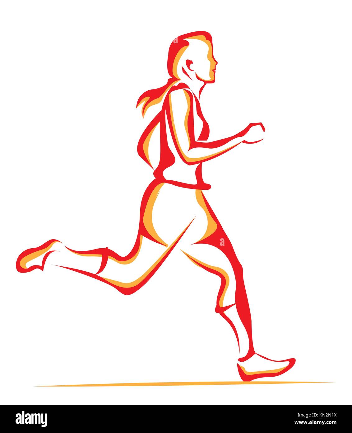 Woman Running Line Art Vector High Resolution Stock Photography and ...