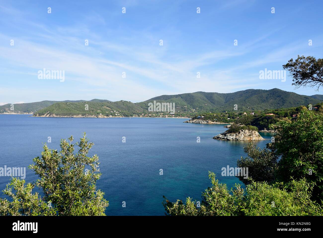 landscape of the beautiful inlet of the green island in mediterranean ...