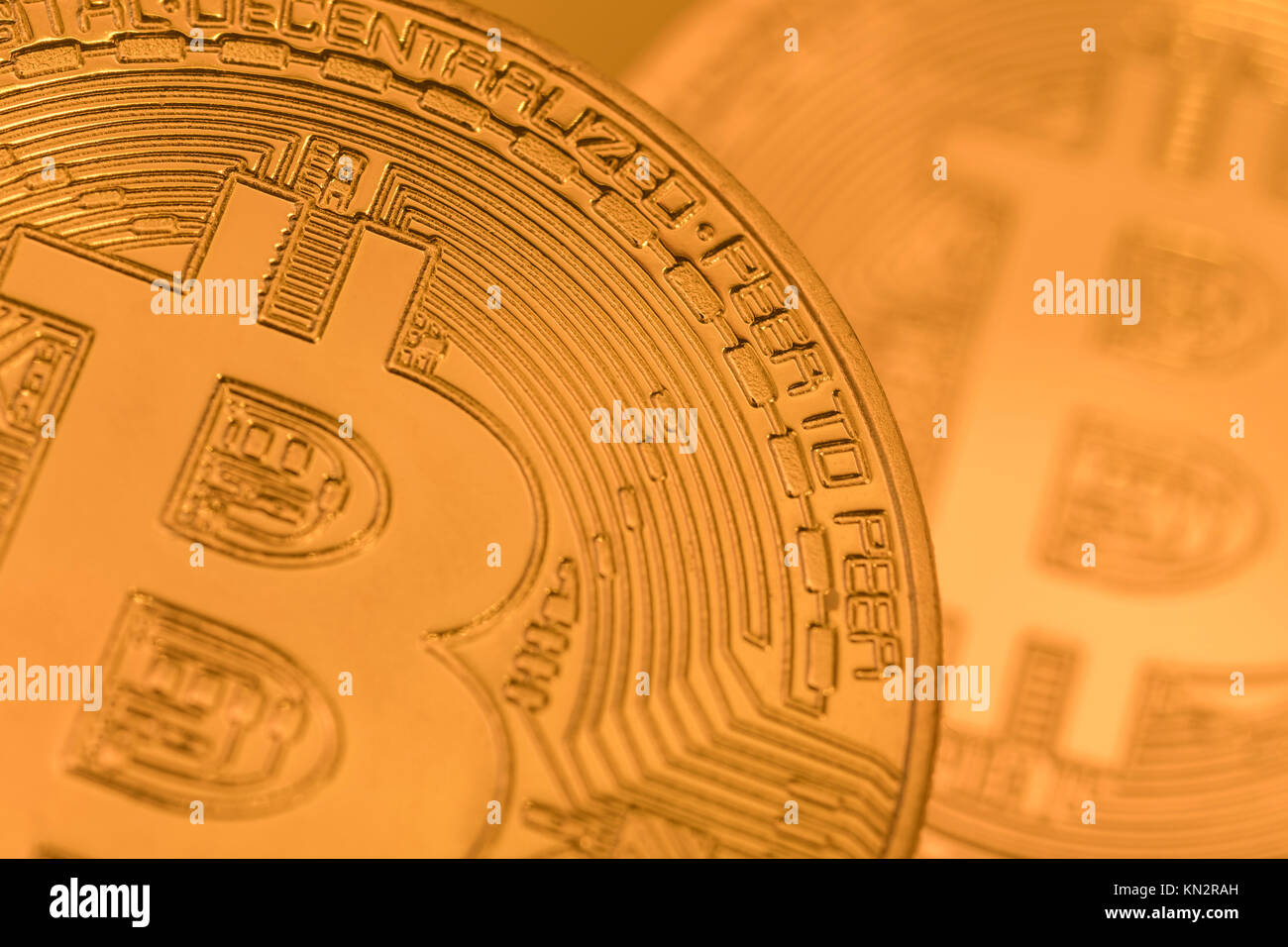Gold coloured Bitcoins. the cryptocurrency which has made spectacular ...