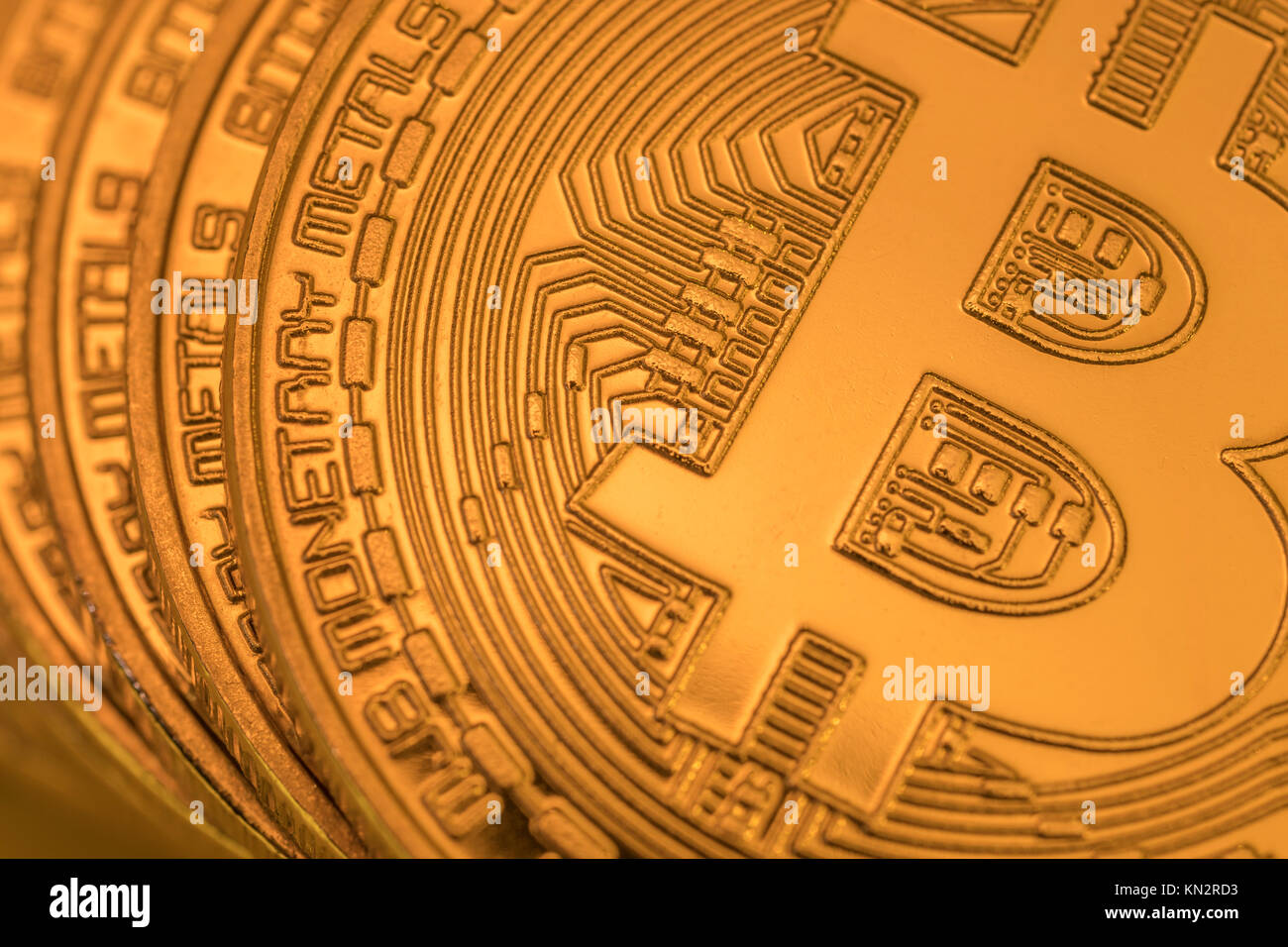 Gold coloured Bitcoins. the cryptocurrency which has made spectacular ...