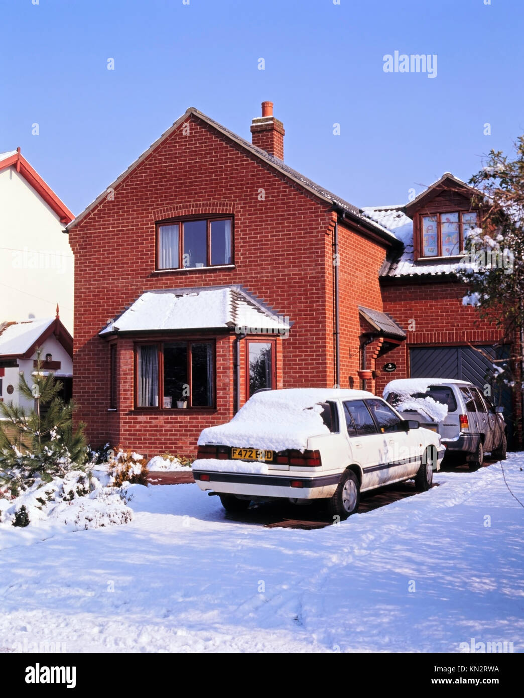Detached House, Houses, Architecture, Winter scene Stock Photo - Alamy