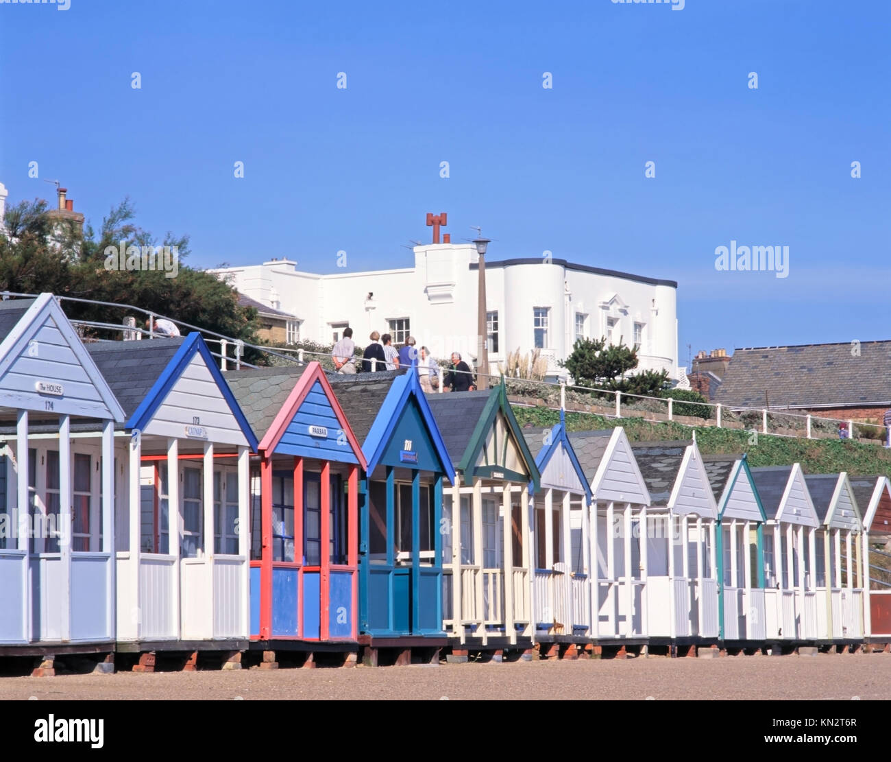 Beach Huts along Southwold's seafront, Southwold Promenade Beach Huts ...