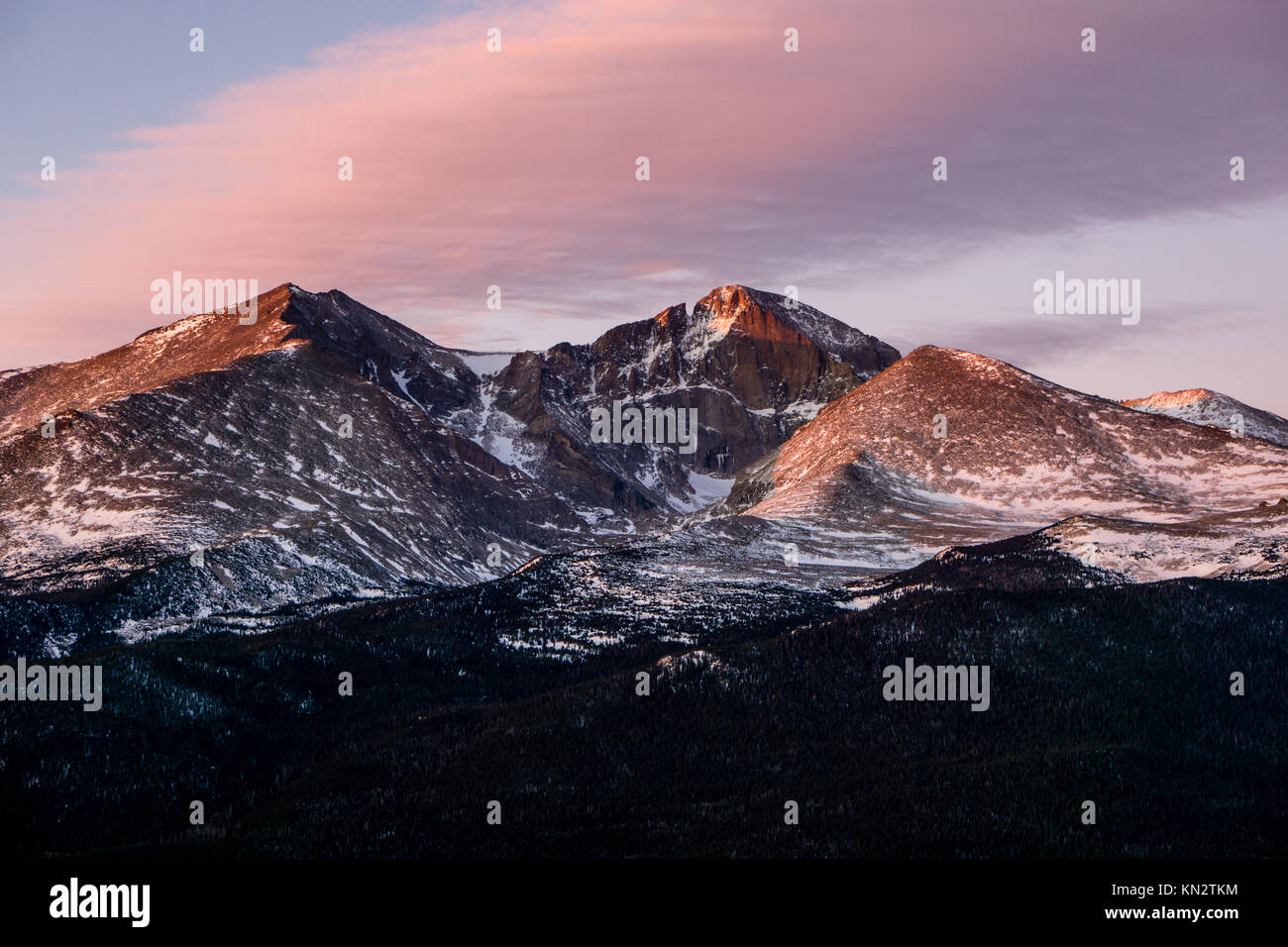 Sunrise on Longs Peak, Rocky Mountain National Park. Estes Park ...