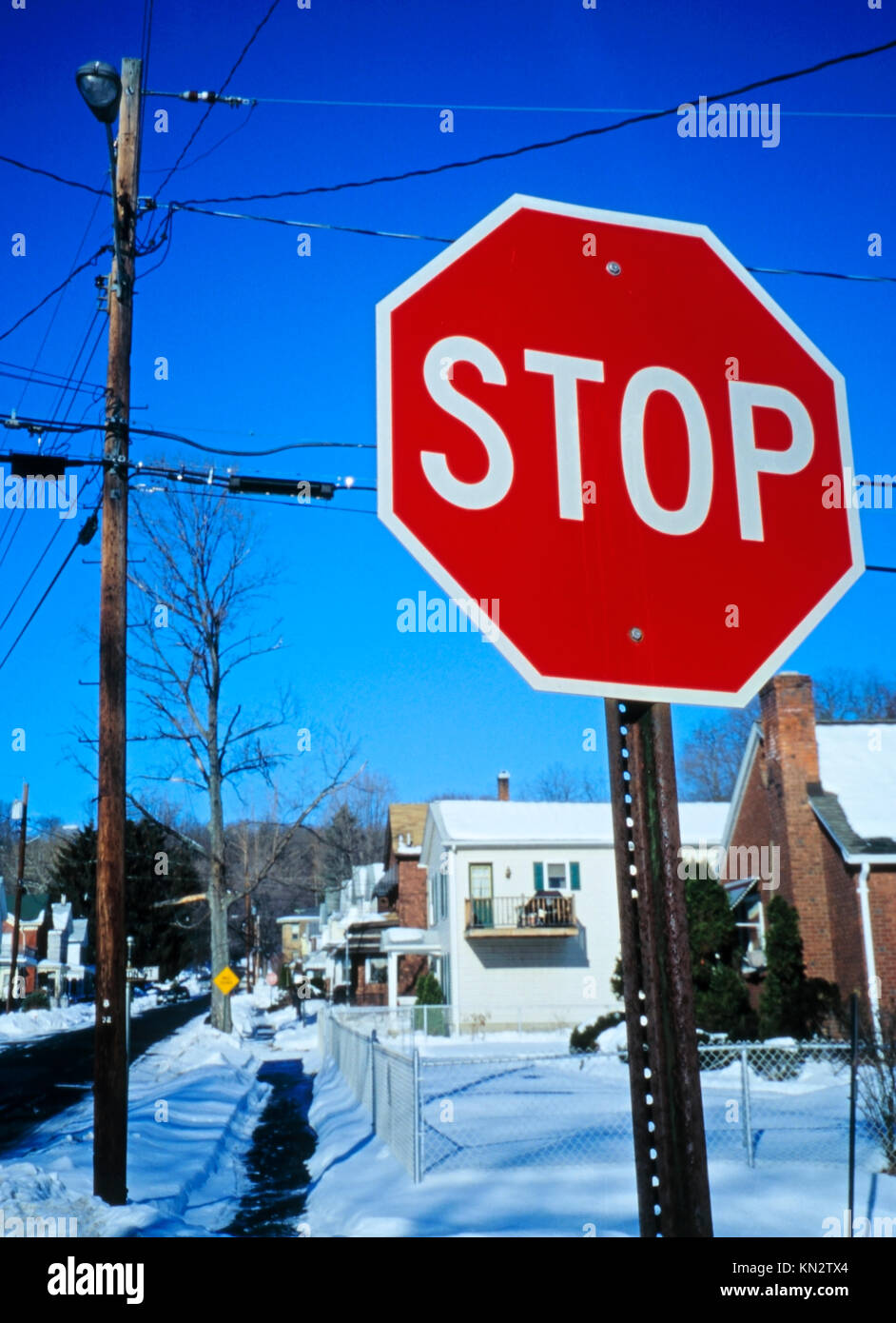 Stop Sign, Kingston, Ulster County, New York State, America Stock Photo ...