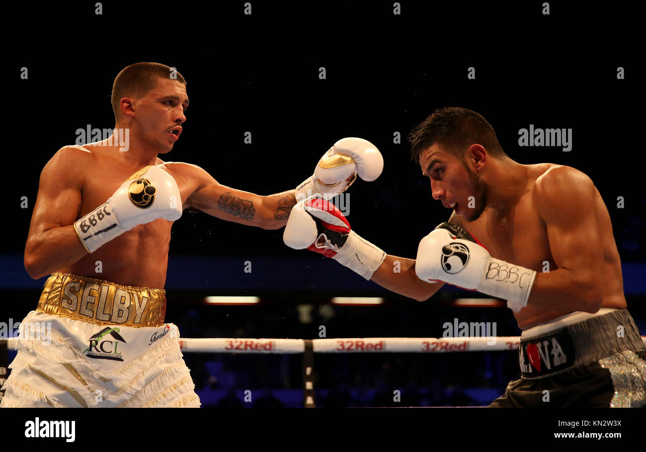 Lee Selby (left) in action against Eduardo Ramirez during their IBF ...