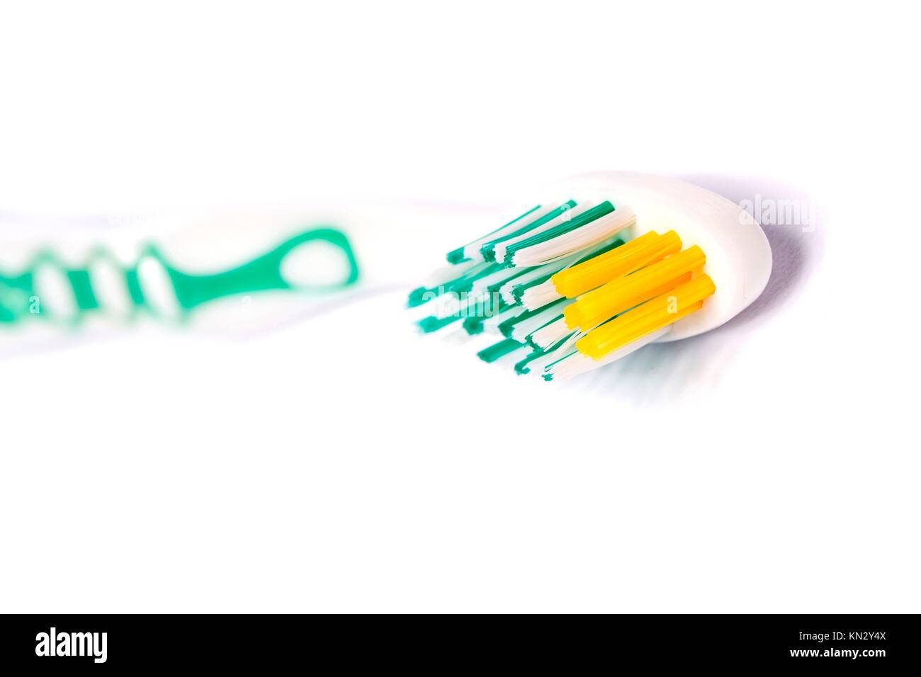 Close up view of a tooth brush isolated on a white background Stock ...