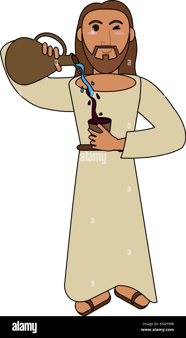 Drawing jesus christ miracle water Stock Vector Images - Alamy