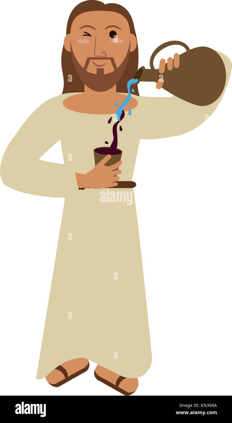 Jesuschrist wine miracle cartoon Stock Vector Image & Art - Alamy