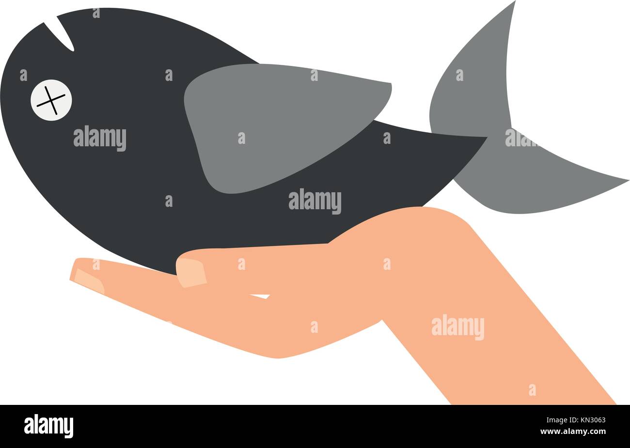 Hand with fish Stock Vector Image & Art - Alamy