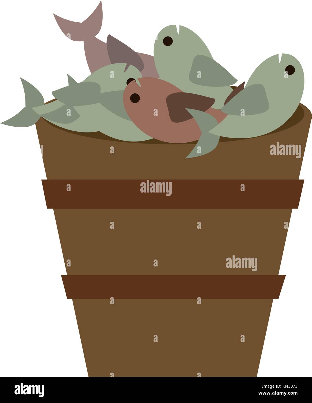 Fishes in bucket Stock Vector Image & Art - Alamy