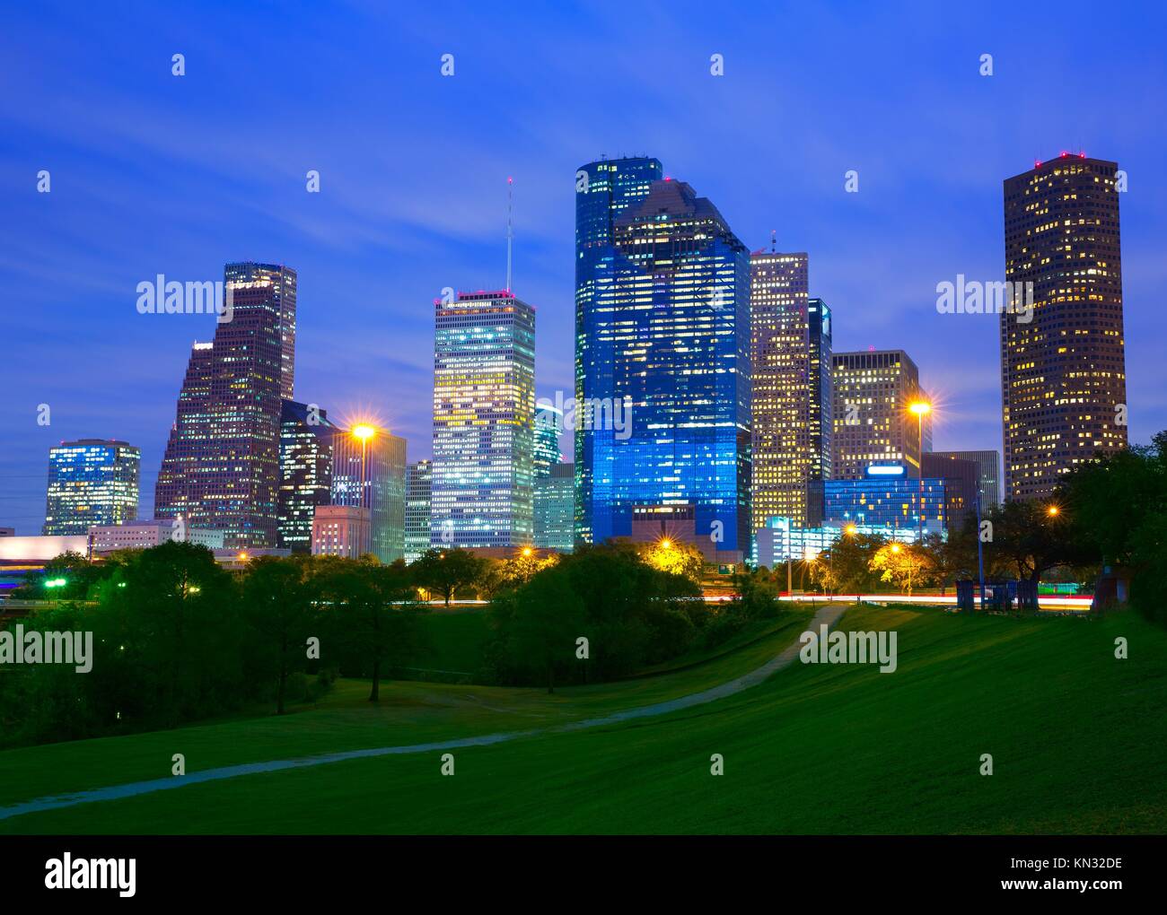 Houston texas skyline sunset twilight High Resolution Stock Photography ...