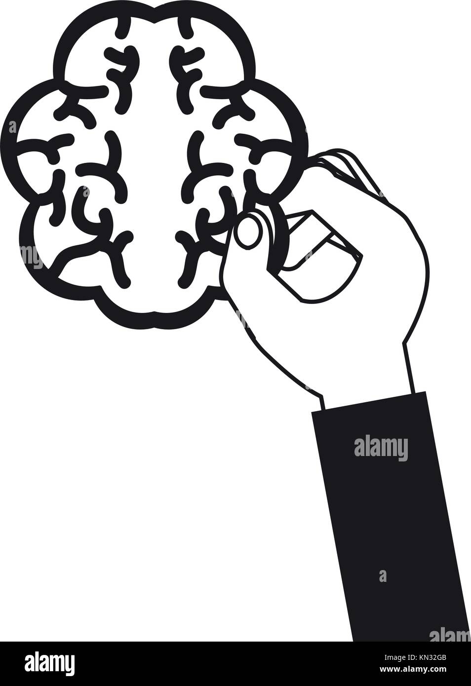 hand with brain icon Stock Vector Image & Art - Alamy