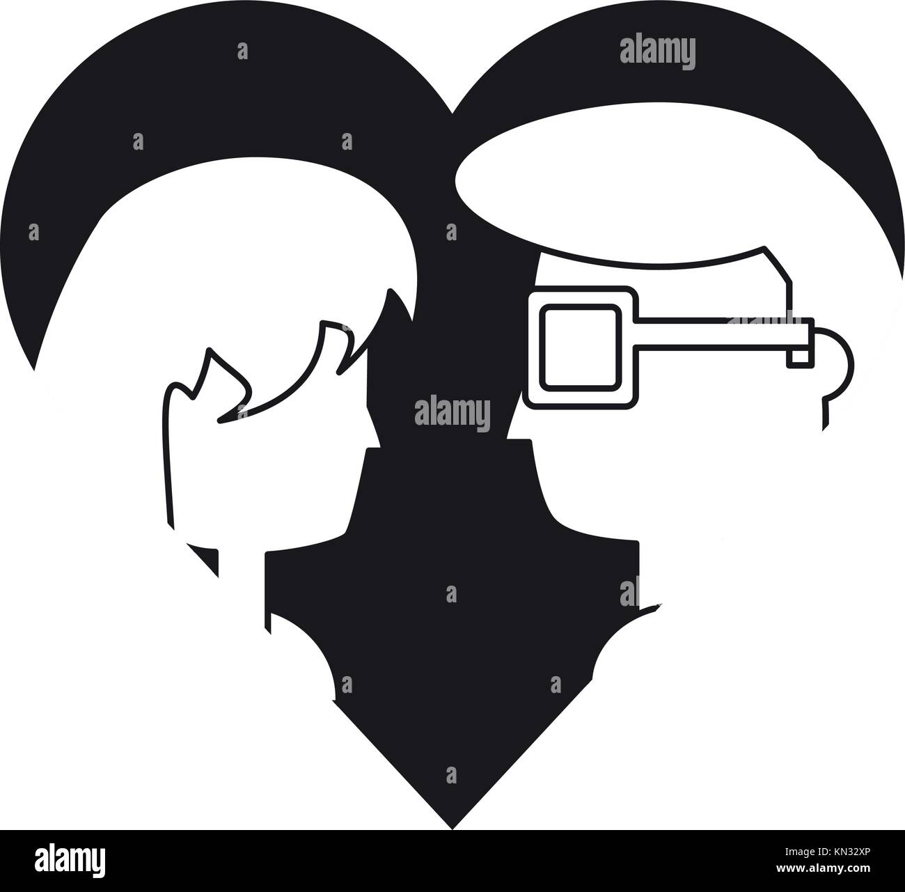 heart with couple icon Stock Vector Image & Art - Alamy