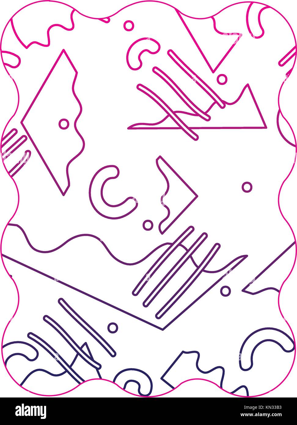 color line rectangle with abstract figures style background vector ...