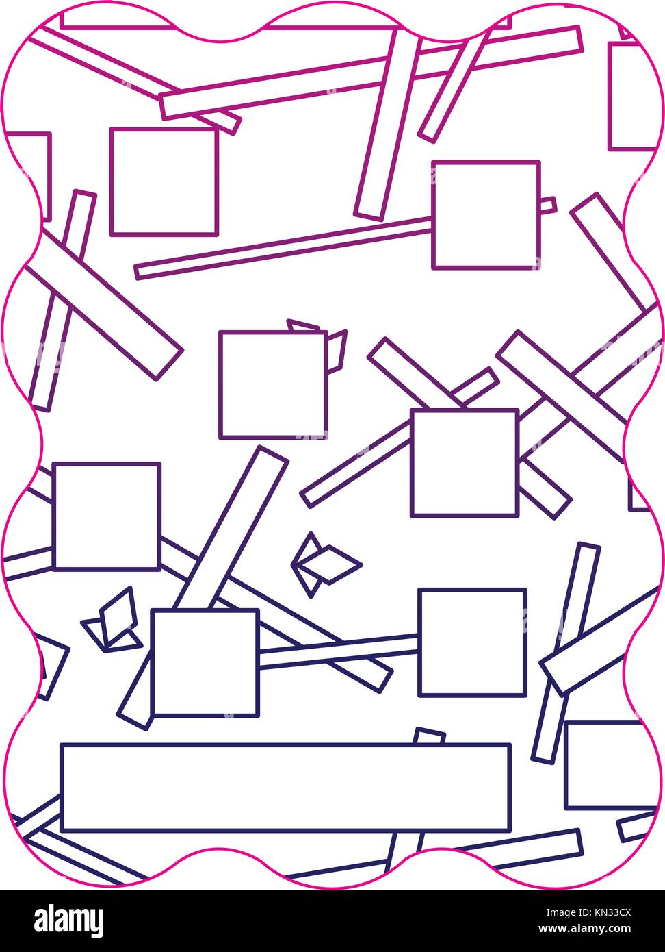 color line rectangle with graphic abstract style background vector ...