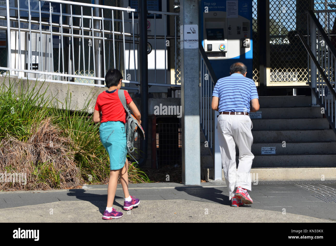 People entering train station at tuggerah hi-res stock photography and ...