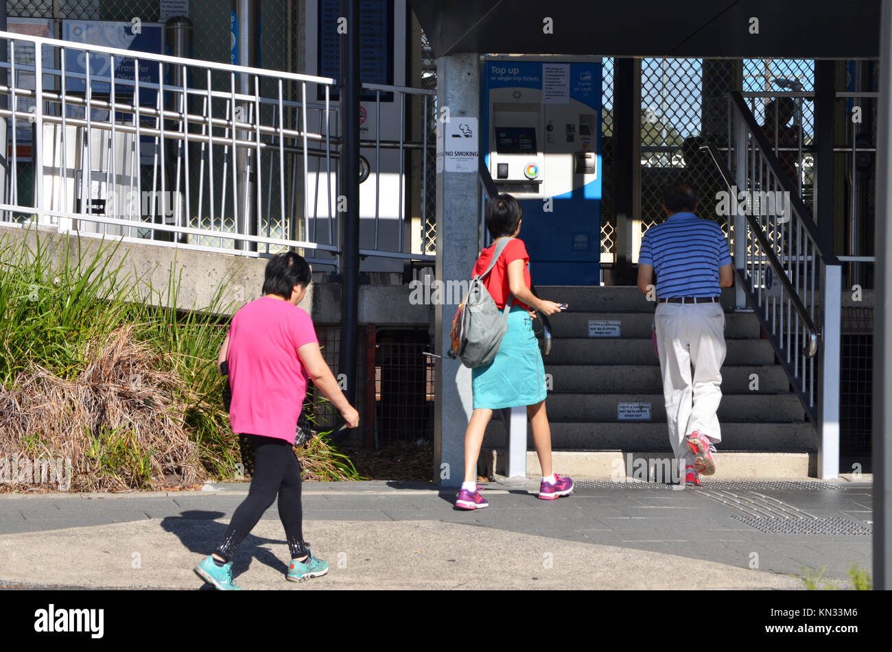 People entering train station at tuggerah hi-res stock photography and ...
