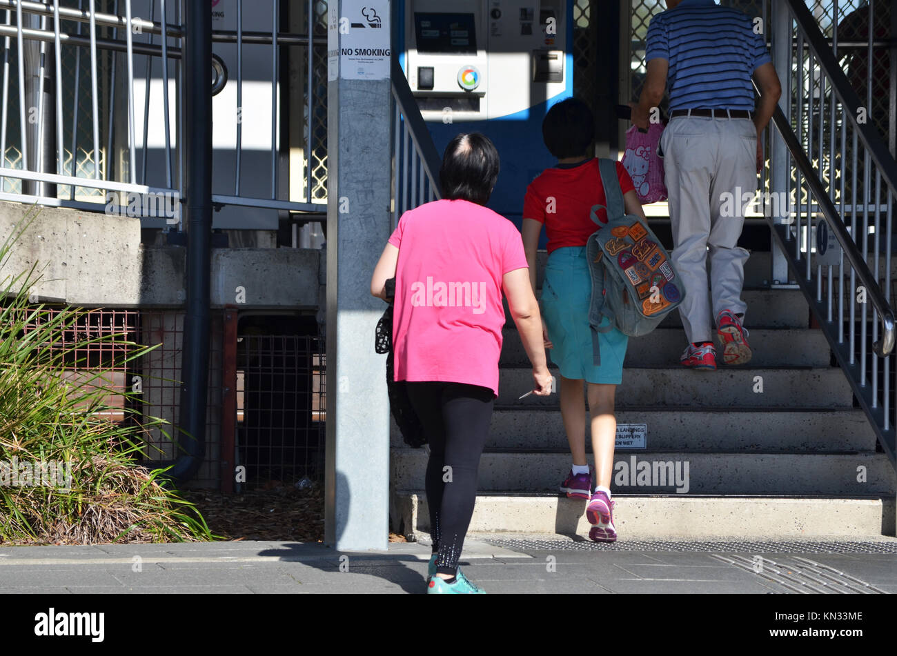 People entering train station at tuggerah hi-res stock photography and ...