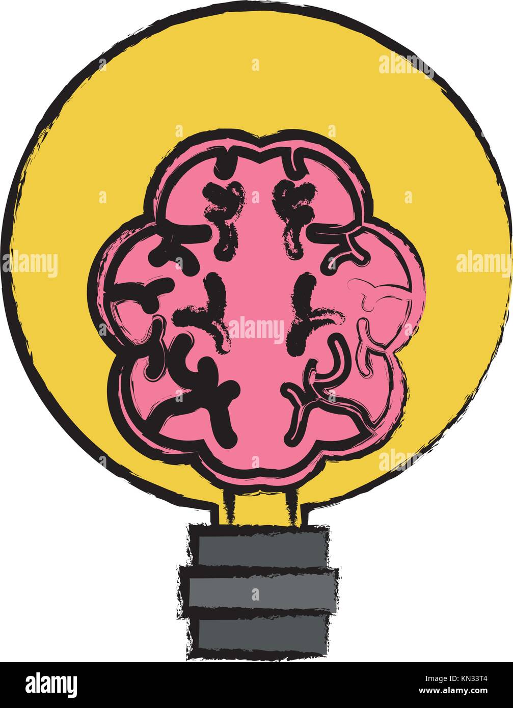 Human brain in lightbulb Stock Vector Image & Art - Alamy