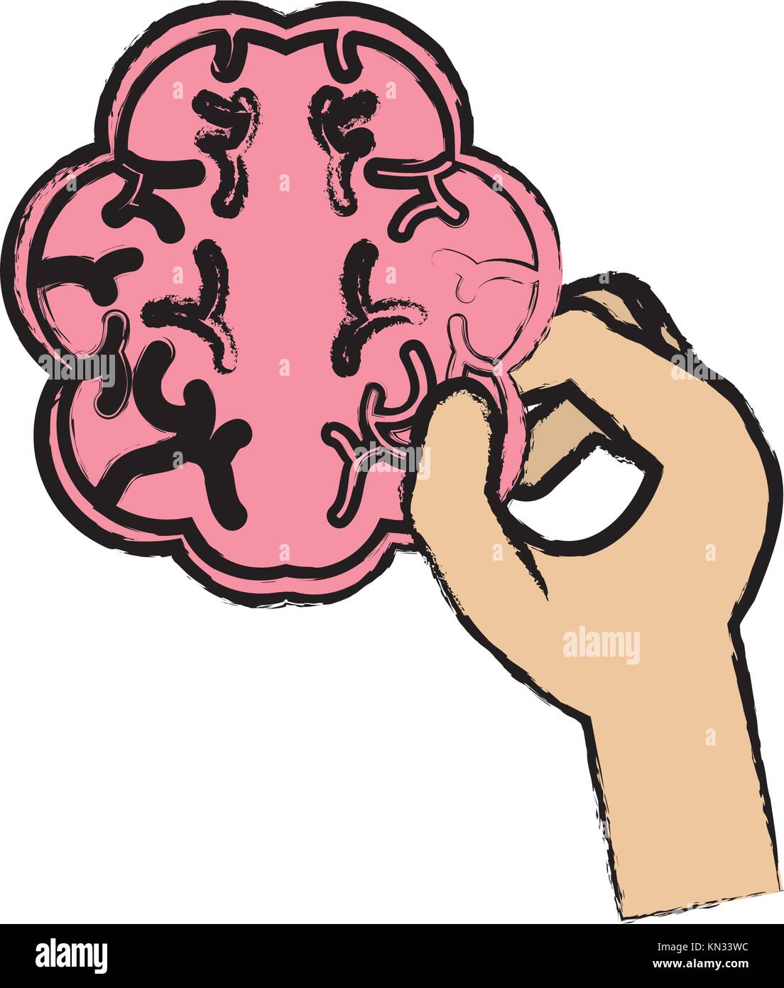 hand with brain icon Stock Vector Image & Art - Alamy