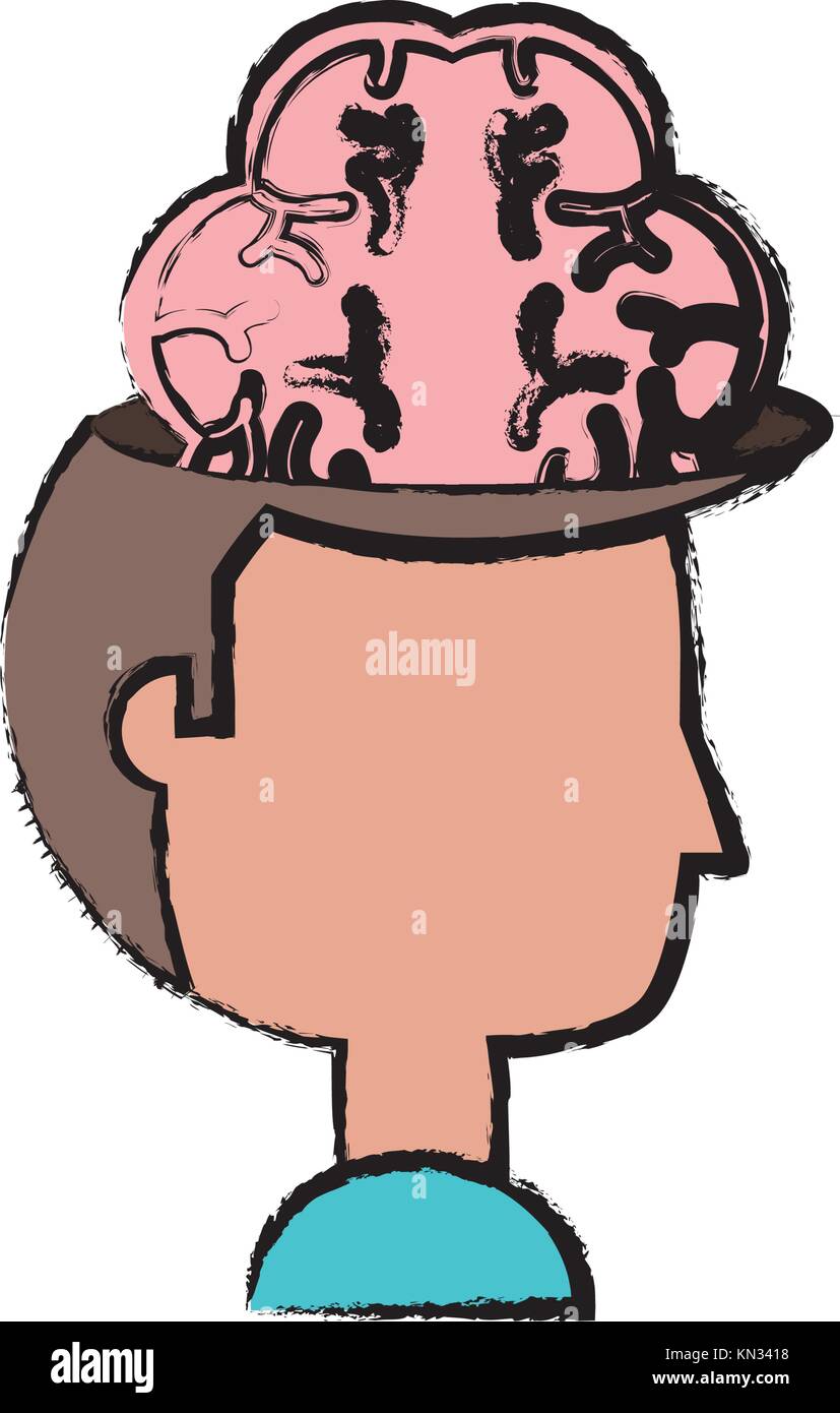 man head and brain icon Stock Vector Image & Art - Alamy