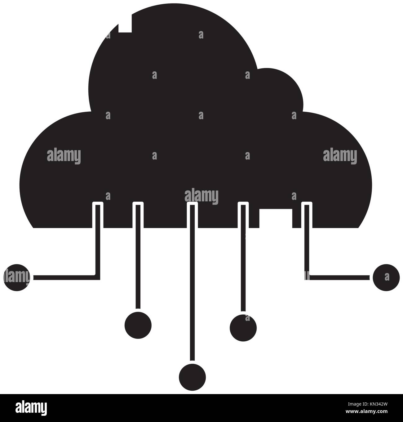 contour data cloud network connection server vector illustration Stock ...