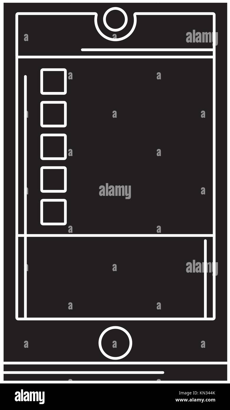 contour smartphone object technology with data information vector ...