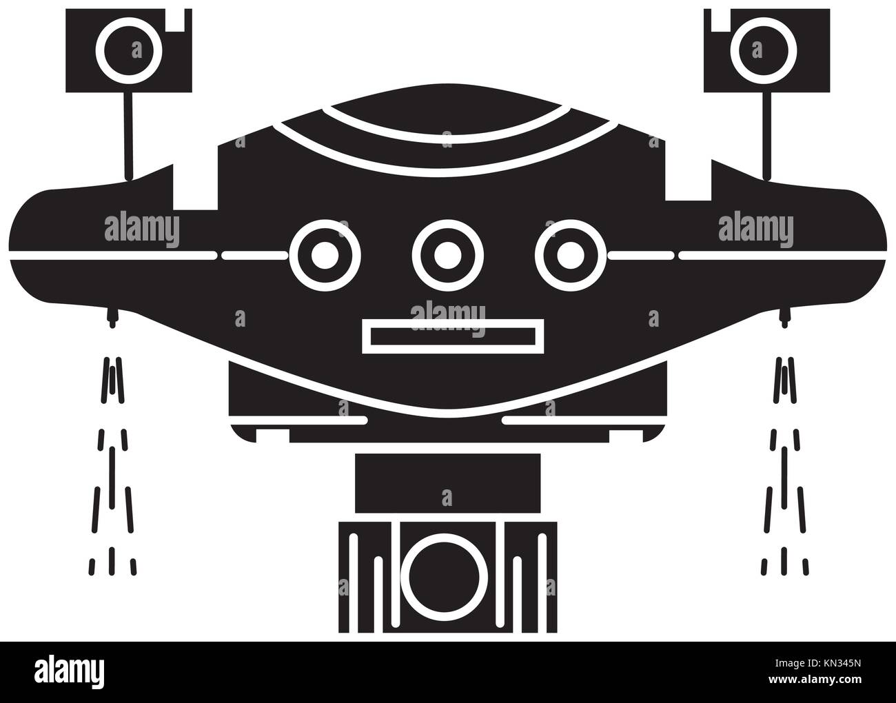 contour technology drone with propeller and digital camera vector ...