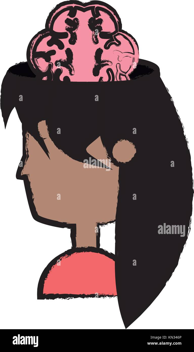 woman head and brain icon Stock Vector Image & Art - Alamy