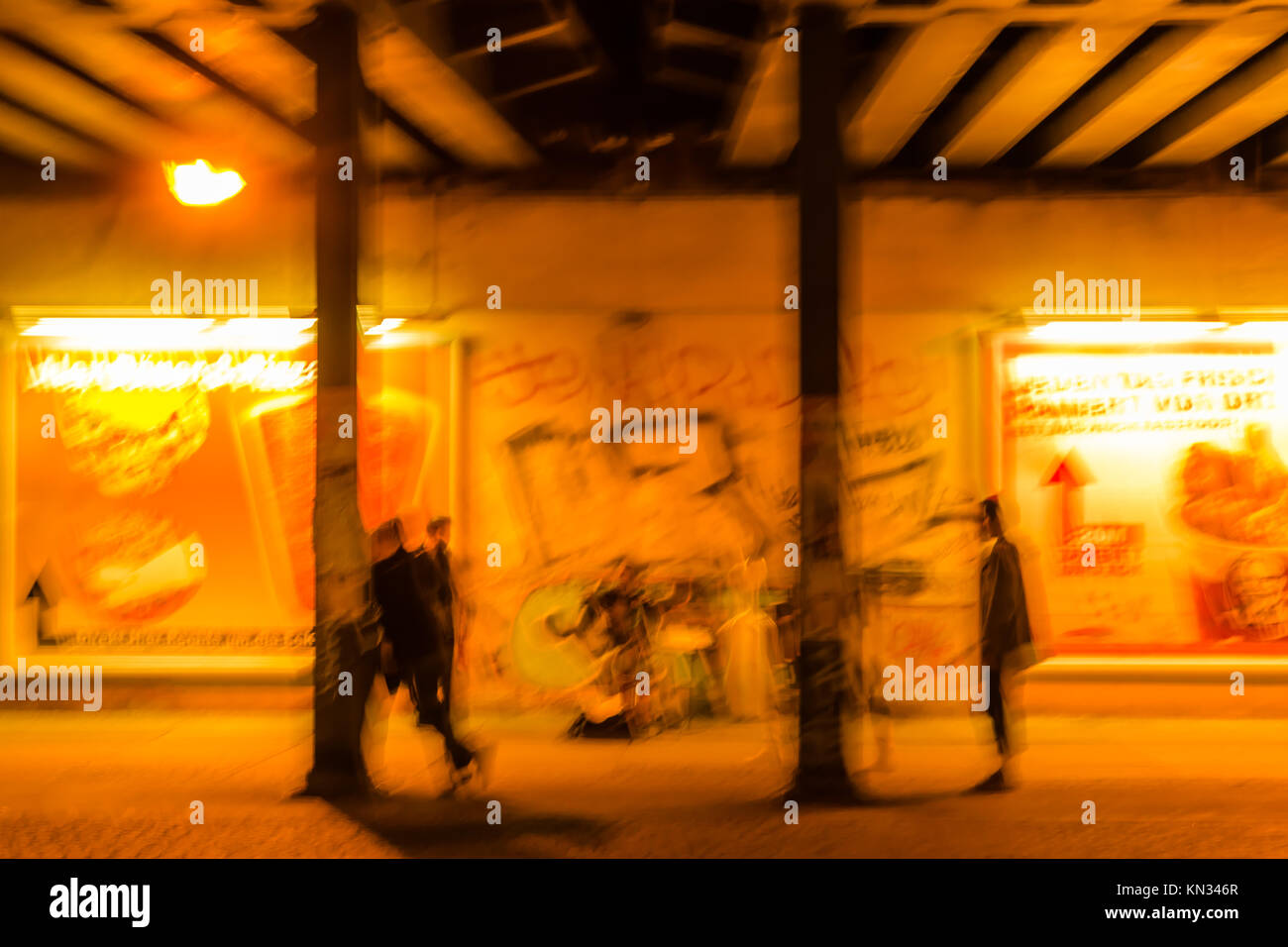 abstract people under the bridge Stock Photo - Alamy