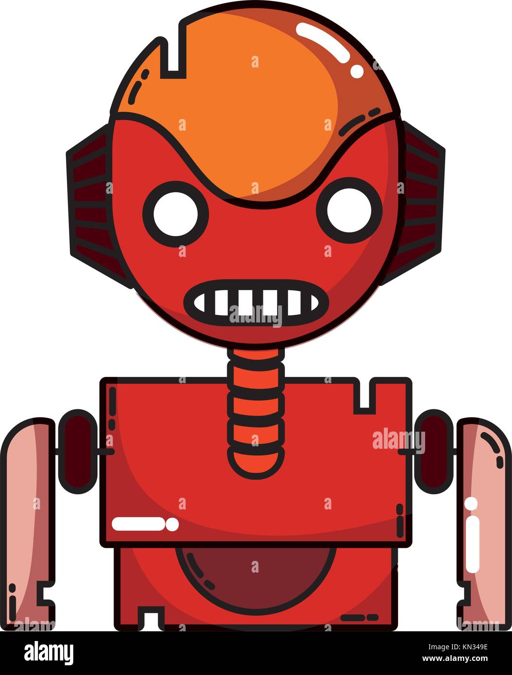 robot face with technology chest design vector illustration Stock ...