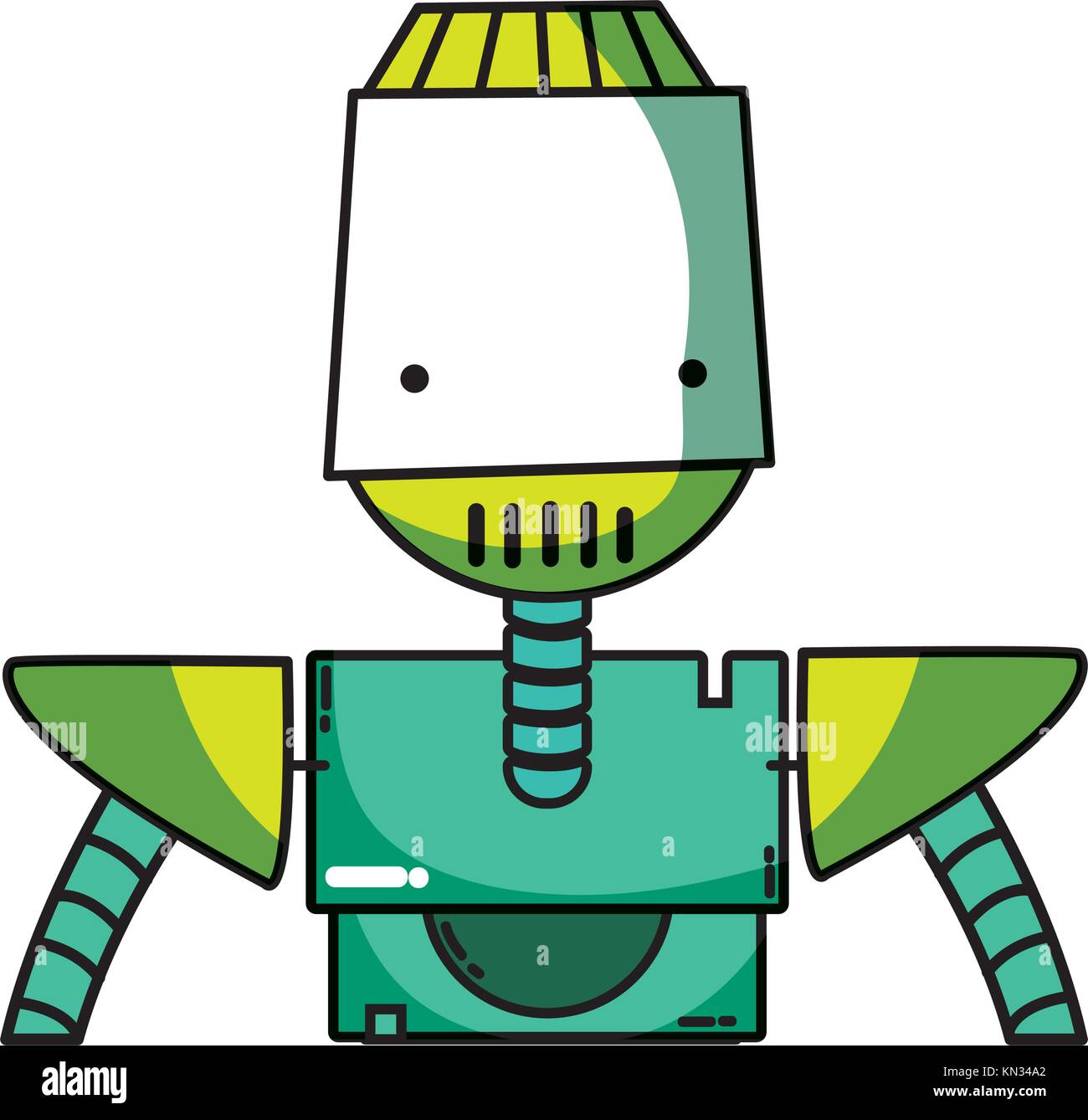 robot face with technology arms and chest vector illustration Stock ...