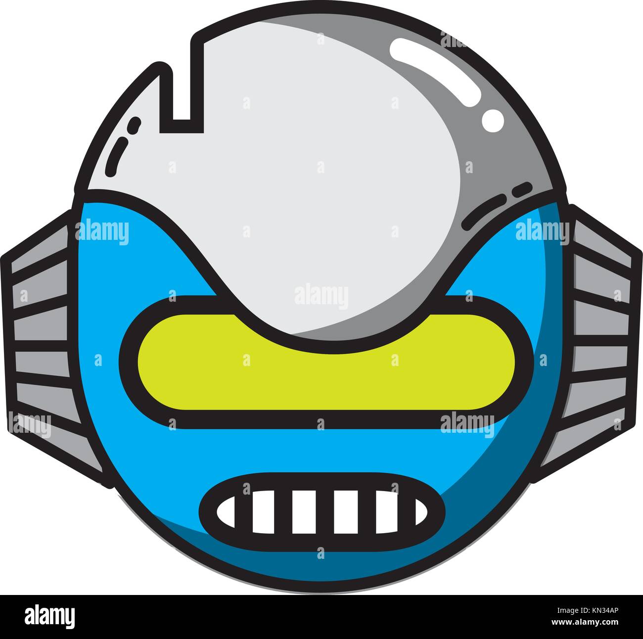 technology robot head with ears and mouth vector illustration Stock ...