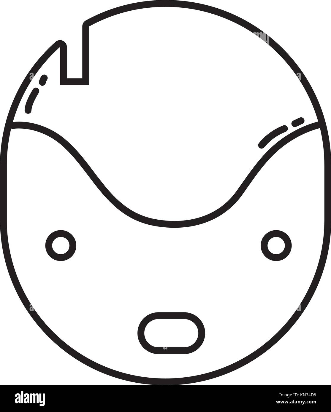 line technology robot head with eyes and mouth vector illustration ...