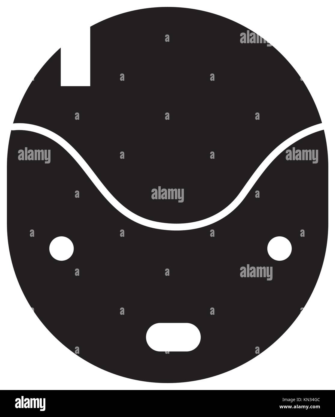 contour technology robot head with eyes and mouth vector illustration ...