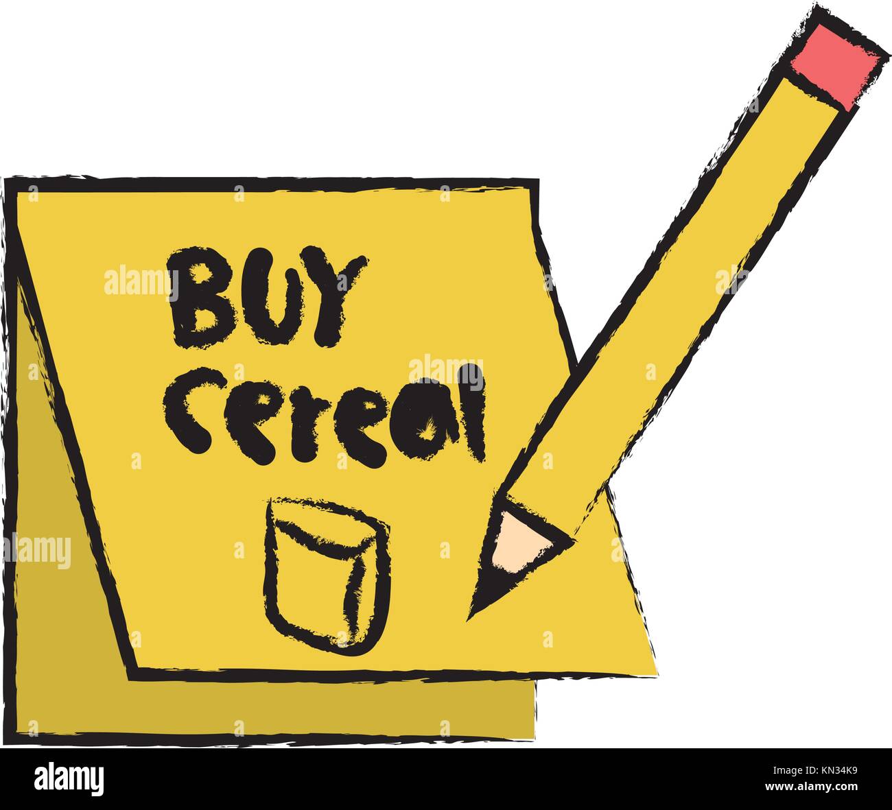 pencil and sticky note Stock Vector Image & Art - Alamy