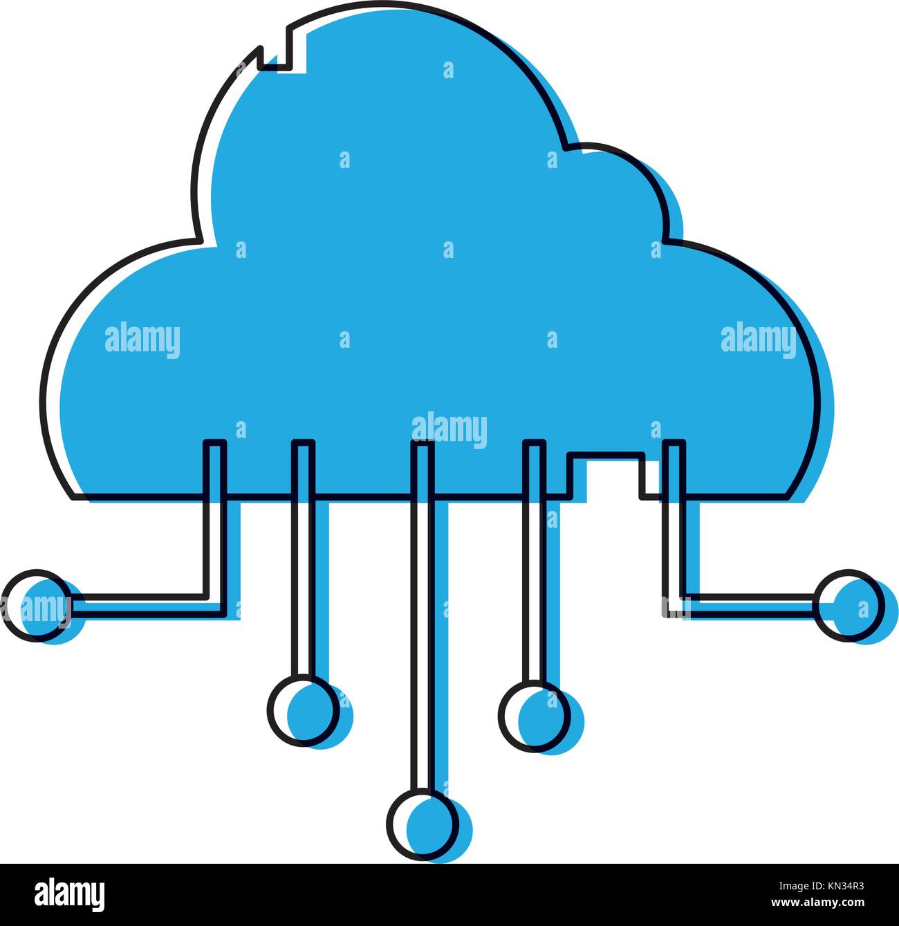 color data cloud network connection server vector illustration Stock Vector Image & Art - Alamy