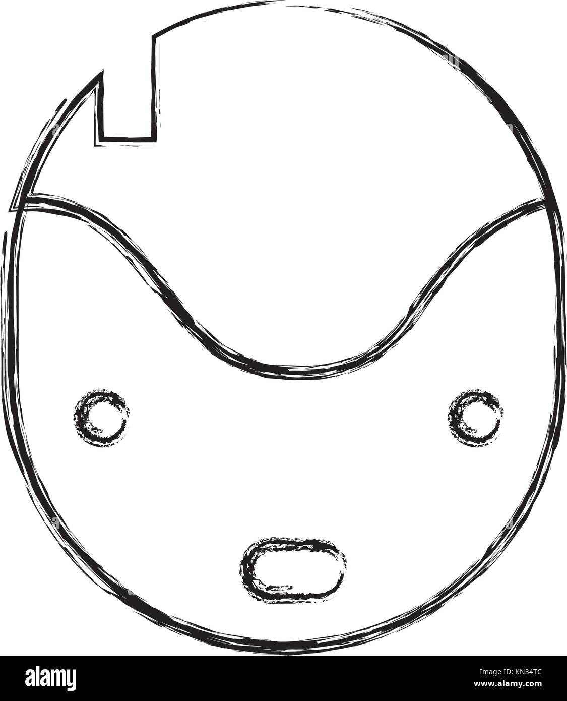 figure technology robot head with eyes and mouth vector illustration ...